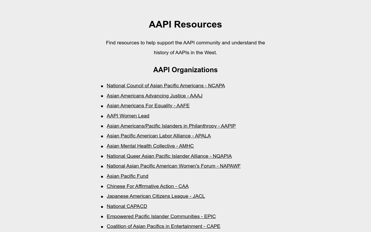 Support AAPI Communities Resources